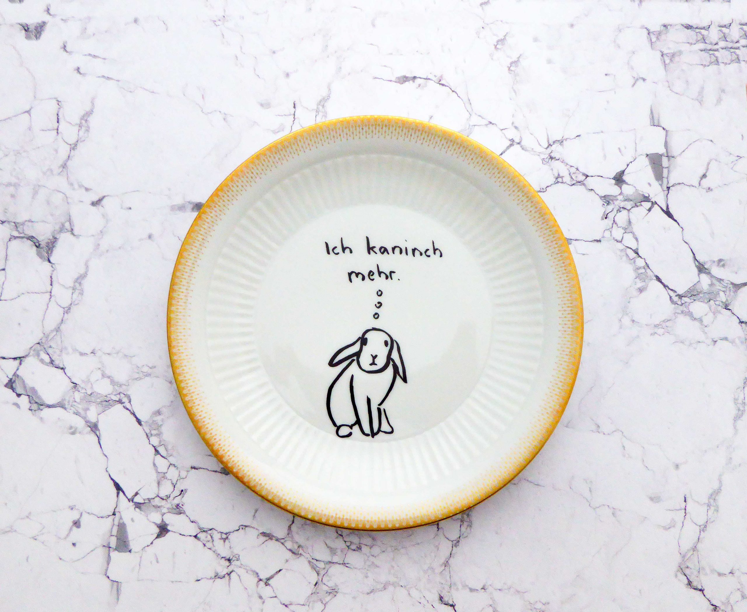 Wandteller @kriegundfreitag Typo Ich kaninch mehr vintage Herr Fuchs ...